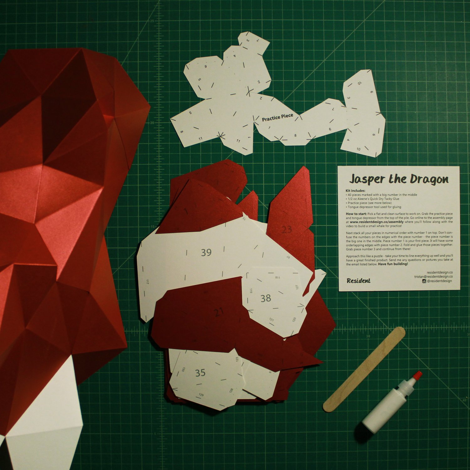 DIY Paper Sculpture Kit - Dragon