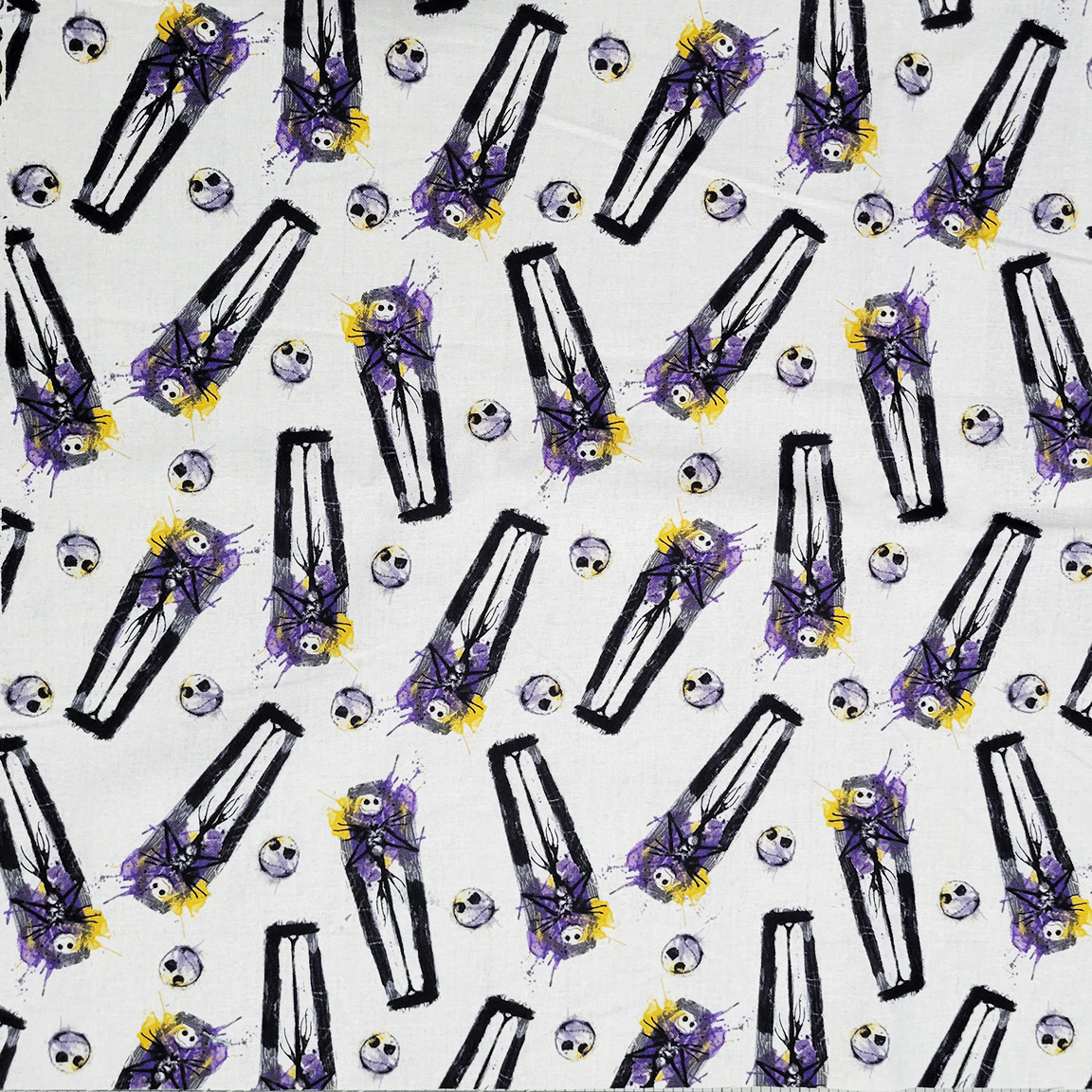 Fat Quarter - Nightmare Before Christmas - Jack Coffin Toss Cotton Fabric